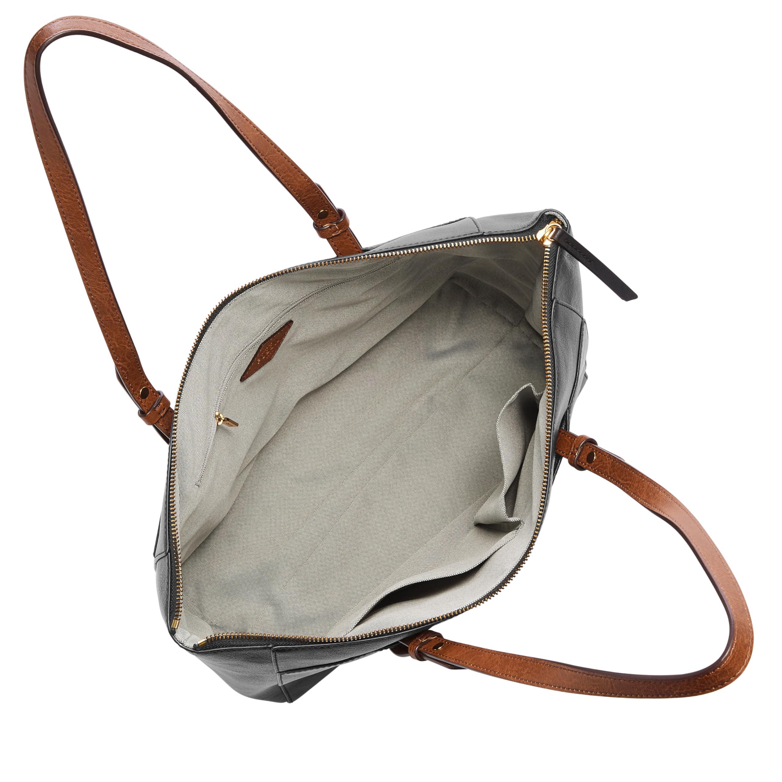 Fossil Women's Rachel Faux Leather Tote Bag Purse Handbag, Black Key Stripe (Model: ZB7991080)