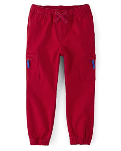 Gymboree,and Toddler Woven Pull on Cargo Jogger Pants,Classic Red,4T