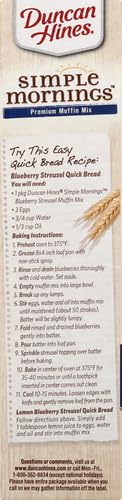 Duncan Hines Simple Mornings Blueberry Streusel Premium Muffin Mix, 20.5 oz
