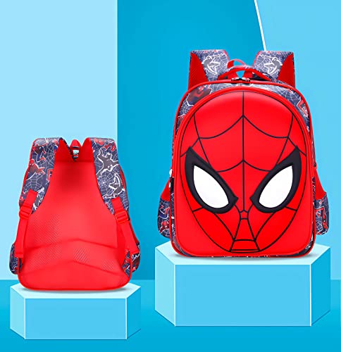 SUFRAH 13inch Cartoon Backpack Red&Blue Comic Waterproof Durable Lightweight Bookbag Fashion Causal Travel Bag