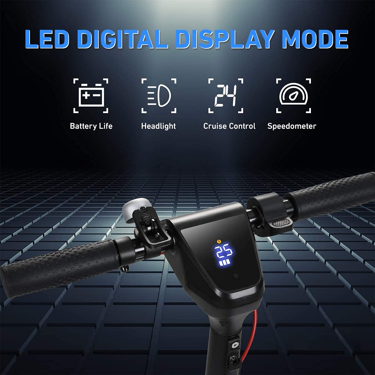 FIDICO Electric Scooter, 350W Brushless Motor, 10’’ Solid Tires, Up to 18 MPH & 20 Miles Range, Folding Commuter Electric Scooter for Adults (Black)