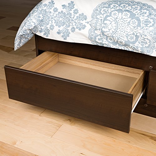 Prepac Mate's King 6-Drawer Minimalist Platform Storage Bed, Contemporary King Bed with Drawers 81.5" D x 78.5" W x 18.75" H, Espresso, EBK-8400-K
