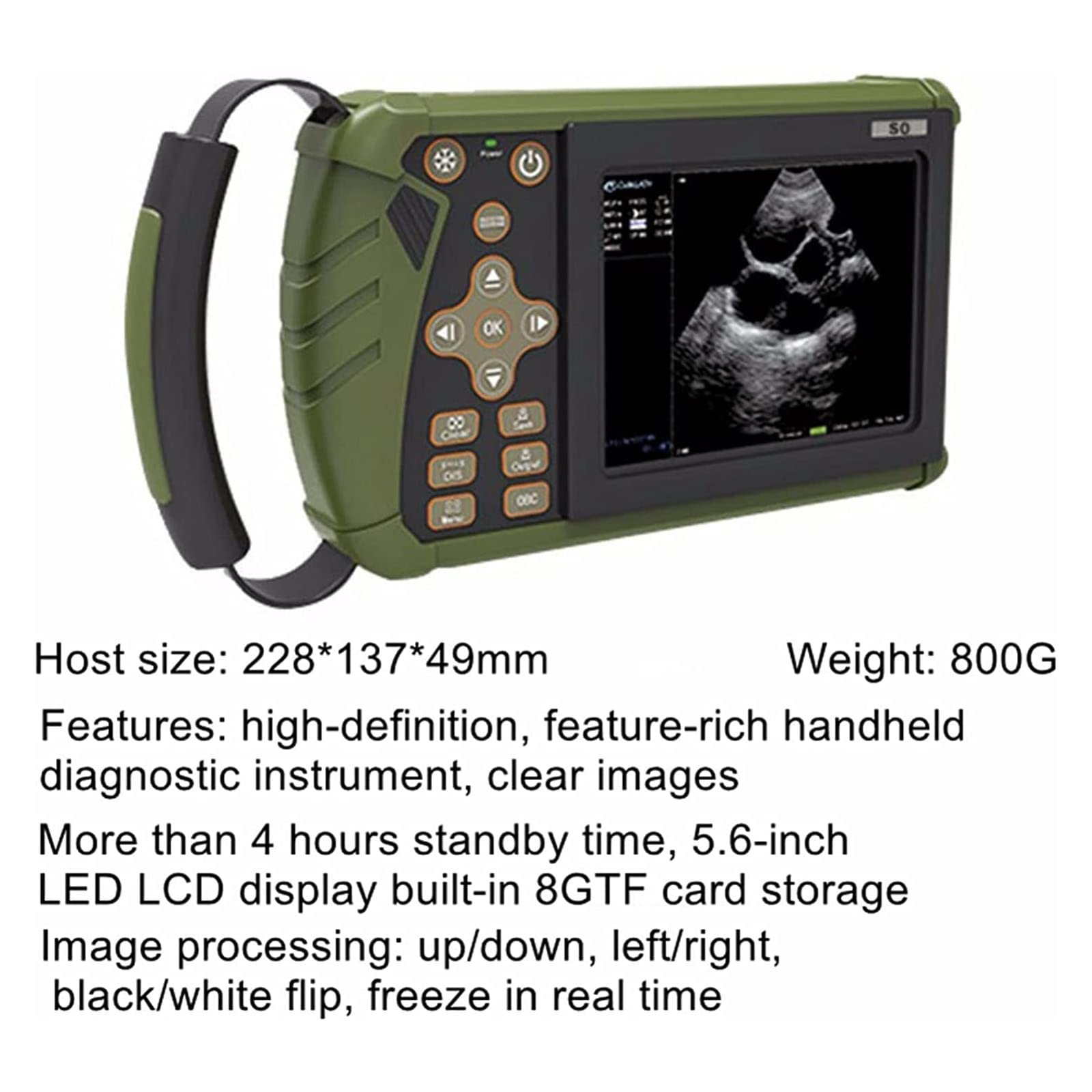 LBWF Veterinary B Ultrasound Machine, Animal Pregnancy Tester, with Waterproof Mechanical 3.5MHz Probe, 5.6-inch High-Definition Screen, for Pigs, Sheep and Horses