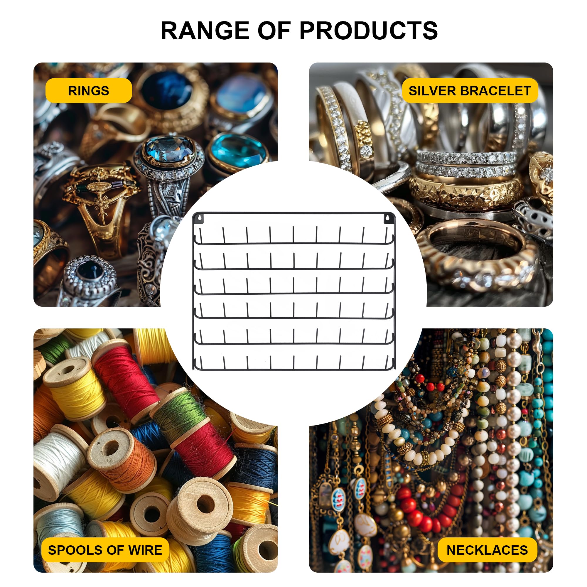 JODOUEEIR 2 pack thread holder wall mount,54 spools sewing thread organizer,sewing thread storage,thread rack,spool thread holder,thread organizers and storage,thread spool organizer,Black
