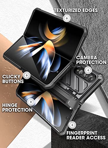 SUPCASE Unicorn Beetle Pro Case for Samsung Galaxy Z Fold 4 5G (2022), Full-Body Dual Layer Rugged Case with Built-in Screen Protector & Kickstand & S Pen Slot (Black)
