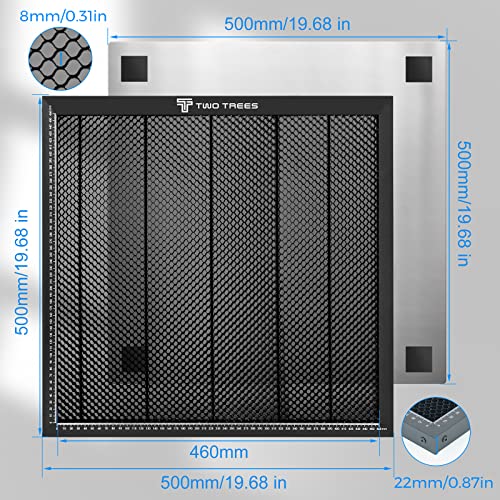 Twotrees Honeycomb Laser Bed 500x500mm Honeycomb Board 19x19 in Honeycomb Working Table for Laser Cutter Engraver (19.68β x19.68β)