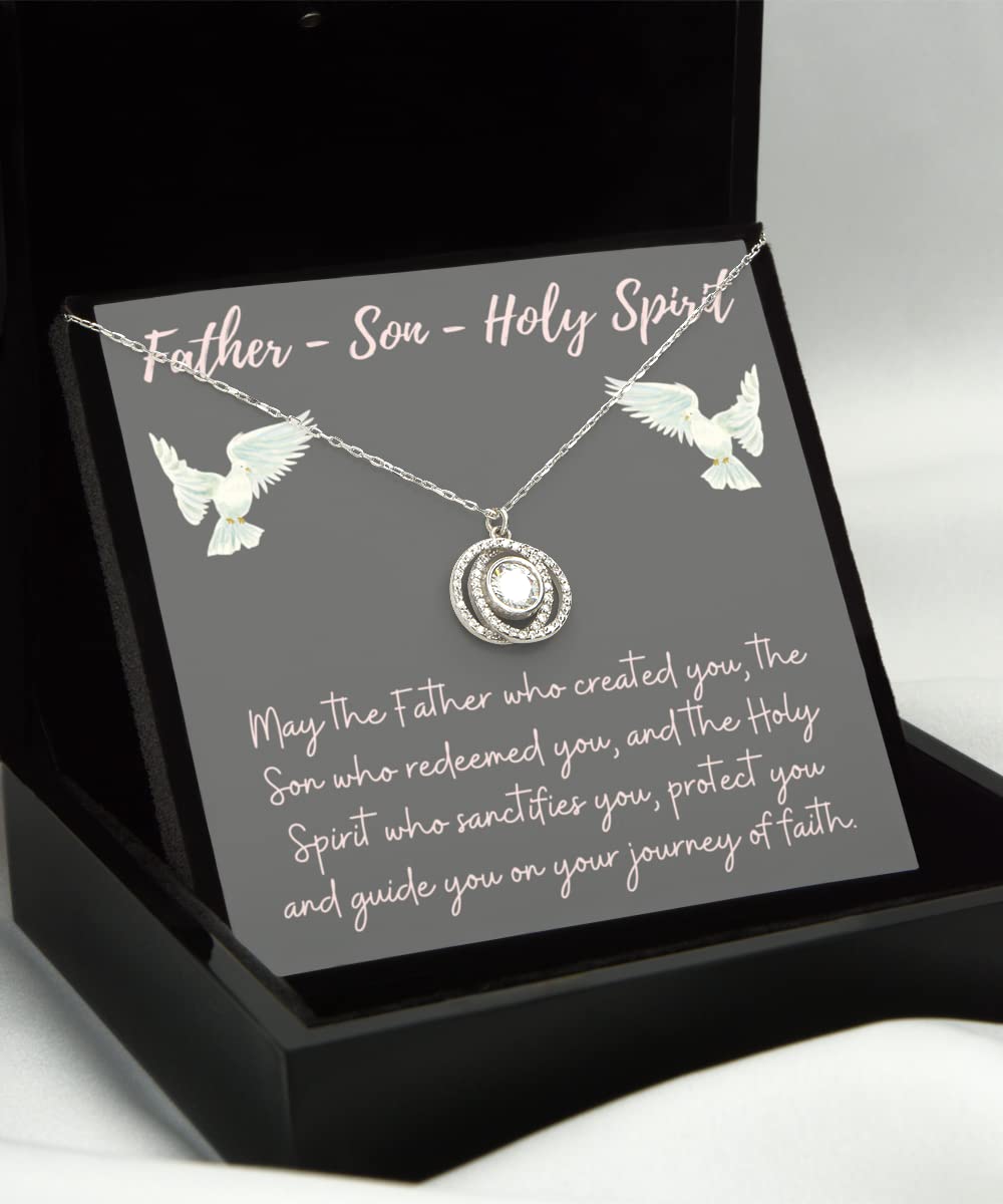 First Communion Gift, Holy Trinity Blessing, Christian Necklaces for Women, Confirmation Gift, Sterling Silver Christian Jewelry, Three Circle Necklace, Easter Present