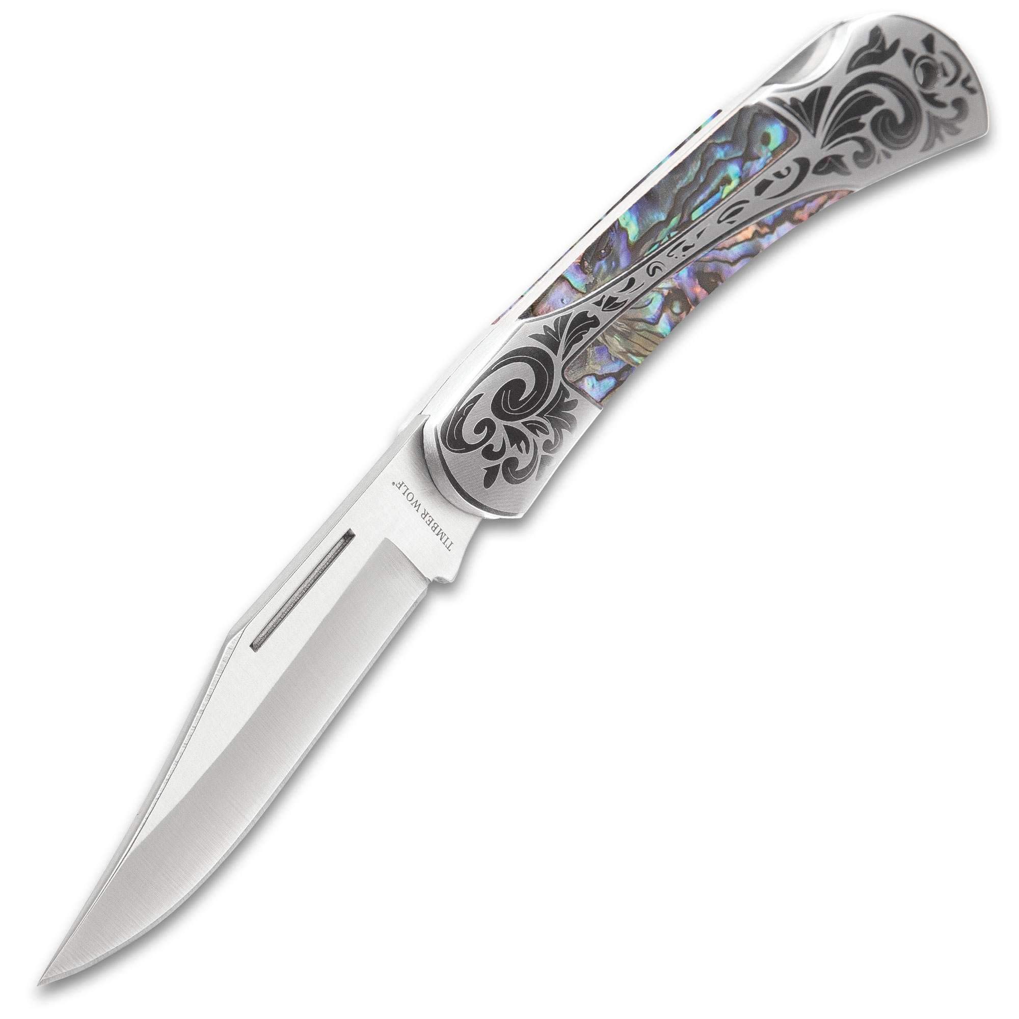 Timber Wolf Gentleman’s Pocket Knife - Lock Back, Stainless Steel Blade (Abalone)