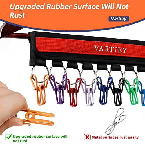 Vartiey Hat Rack Organizer, baseball cap organizer,Cap Organizer Holder for Hanger & Room Closet, Multifunctional Baseball Cap Organizer Hanger Folding Travel Clothespins Hanger with 10 Clips