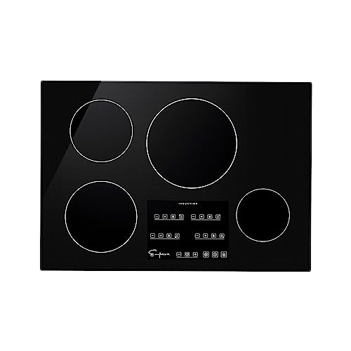 Empava 30" Induction Cooktop, Electric Stove with 4 Power Boost Burners, Sleek Black Vitro Ceramic Glass Surface - High-Efficiency Kitchen Appliance for Modern Cooking