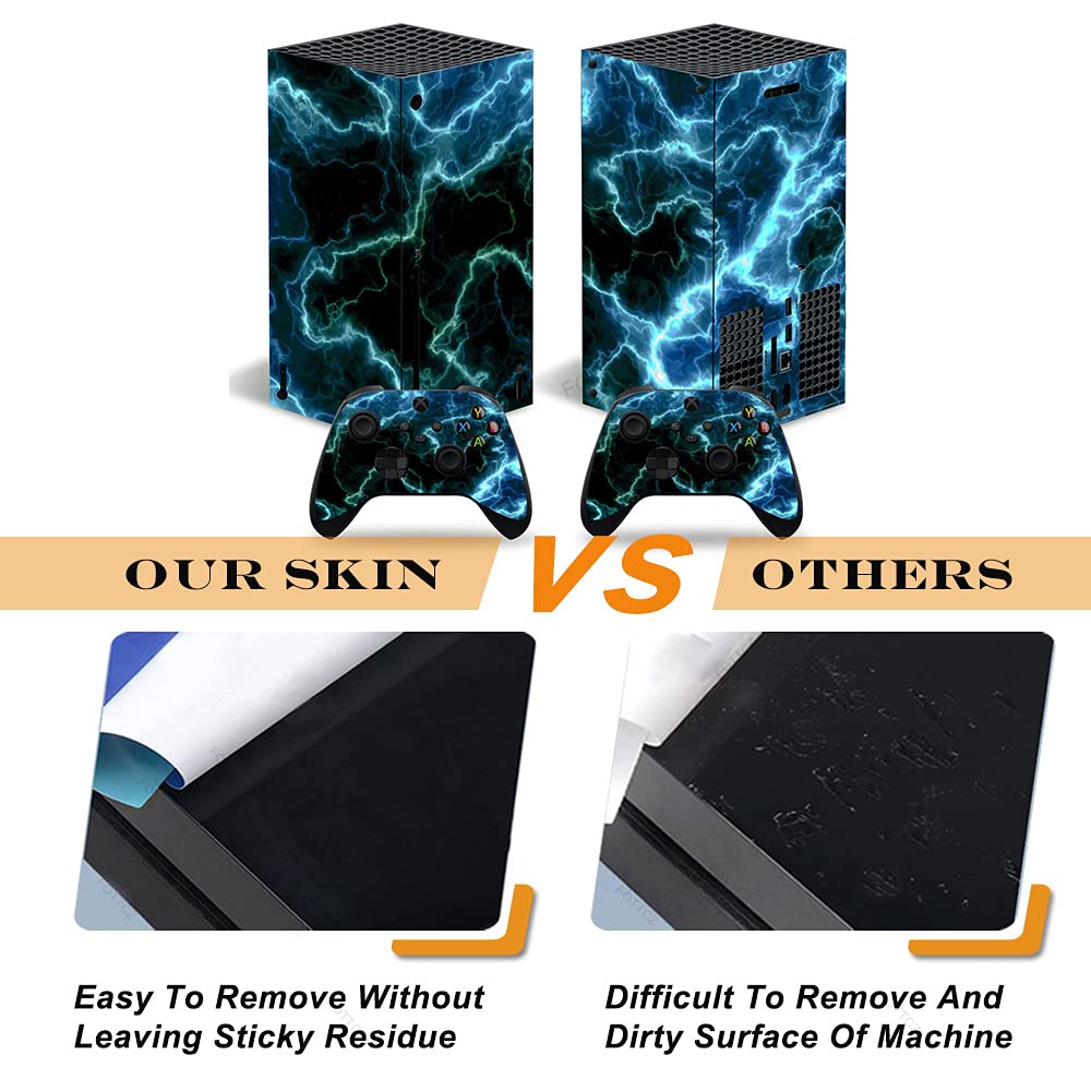 FOTTCZ Vinyl Skin for Xbox Series X Console and Controllers, Sticker Decal Protect Xbox Series X Devices - Supernatural Thunderstorm