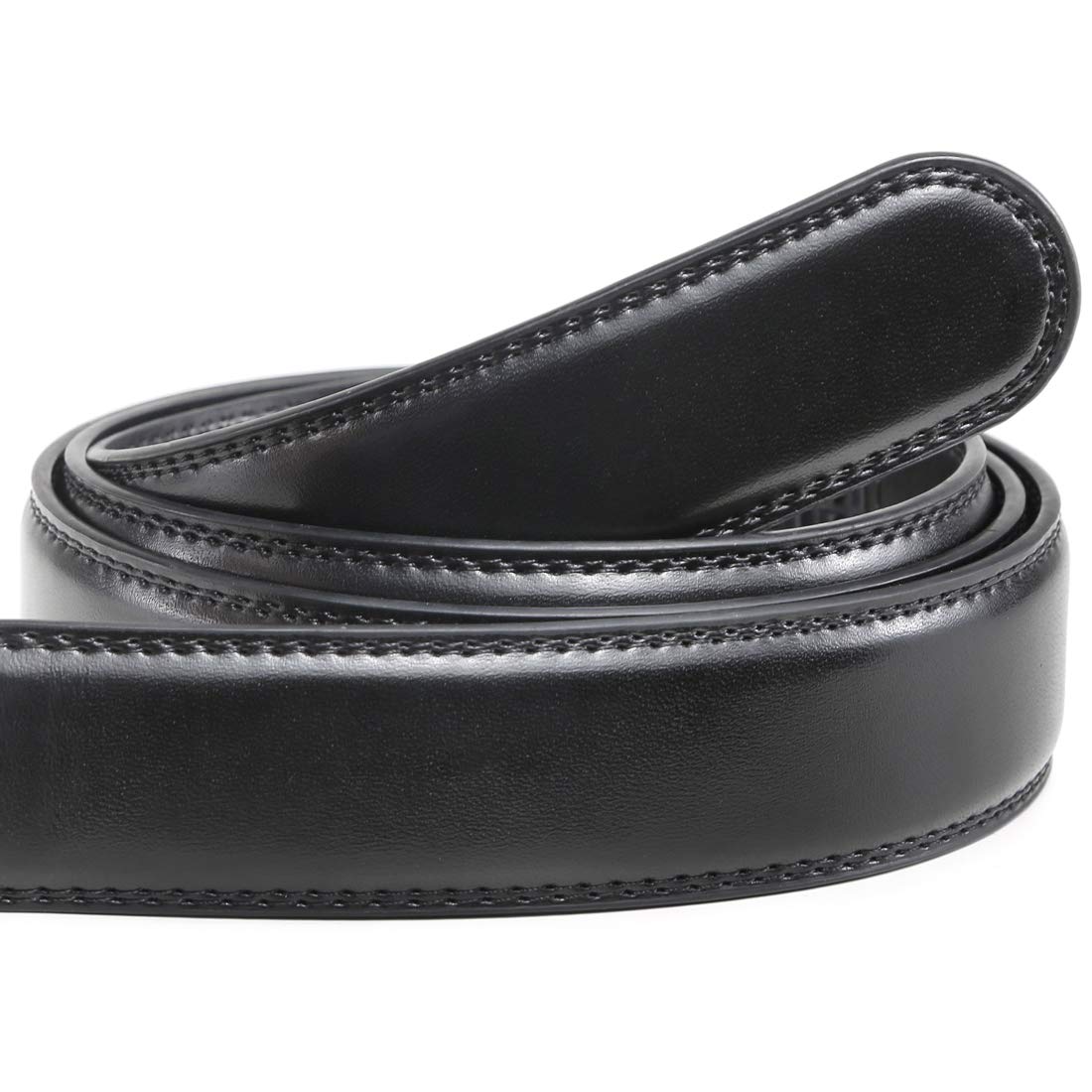 Founders & C Mens Leather Ratchet Belt Strap Only 1 3/8โ without Buckle (28"-42" Waist Adjustable, Black leather -106/burnt Umber Leather)