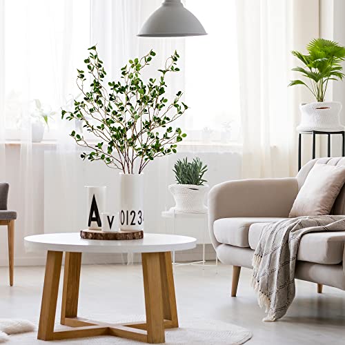 Sggvecsy 43ββ 4Pcs Artificial Ficus Branches Faux Leaf Spray Green Eucalytus Branches Artificial Greenery Stems Fake Ficus Twig Plants for Home Office Wedding Vase Filler Shop Decoration