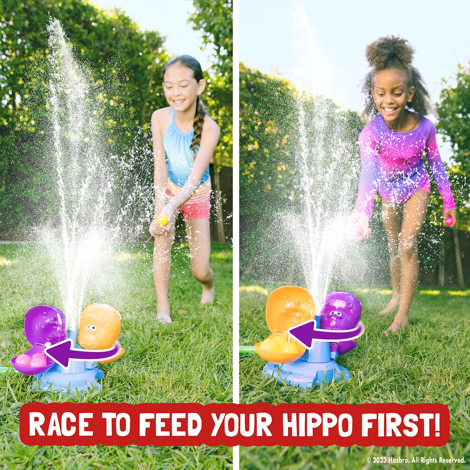 Hasbro Hungry Hungry Hippos Splash β Lawn Water Toys Sprinkler Game for Kids