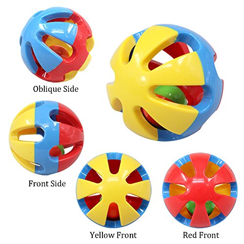 FOREAST 3 Pcs Baby Rattle Ball Toys Colourful Shaking Bell Developmental Rolling Balls Newborn Handbells Infant Gift