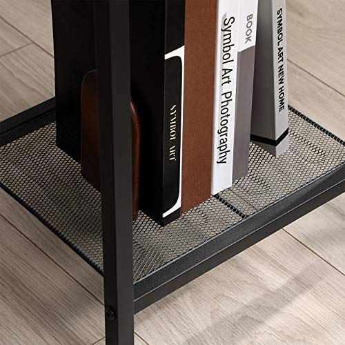 VASAGLE End Table,2-Tier Nightstands Side Table Night Stand Bedside Desk for Small Space in Living Room, Bedroom, , Steel Frame, Easy Assembly, 1 Pack, Chestnut Brown and Black, ULET202B07