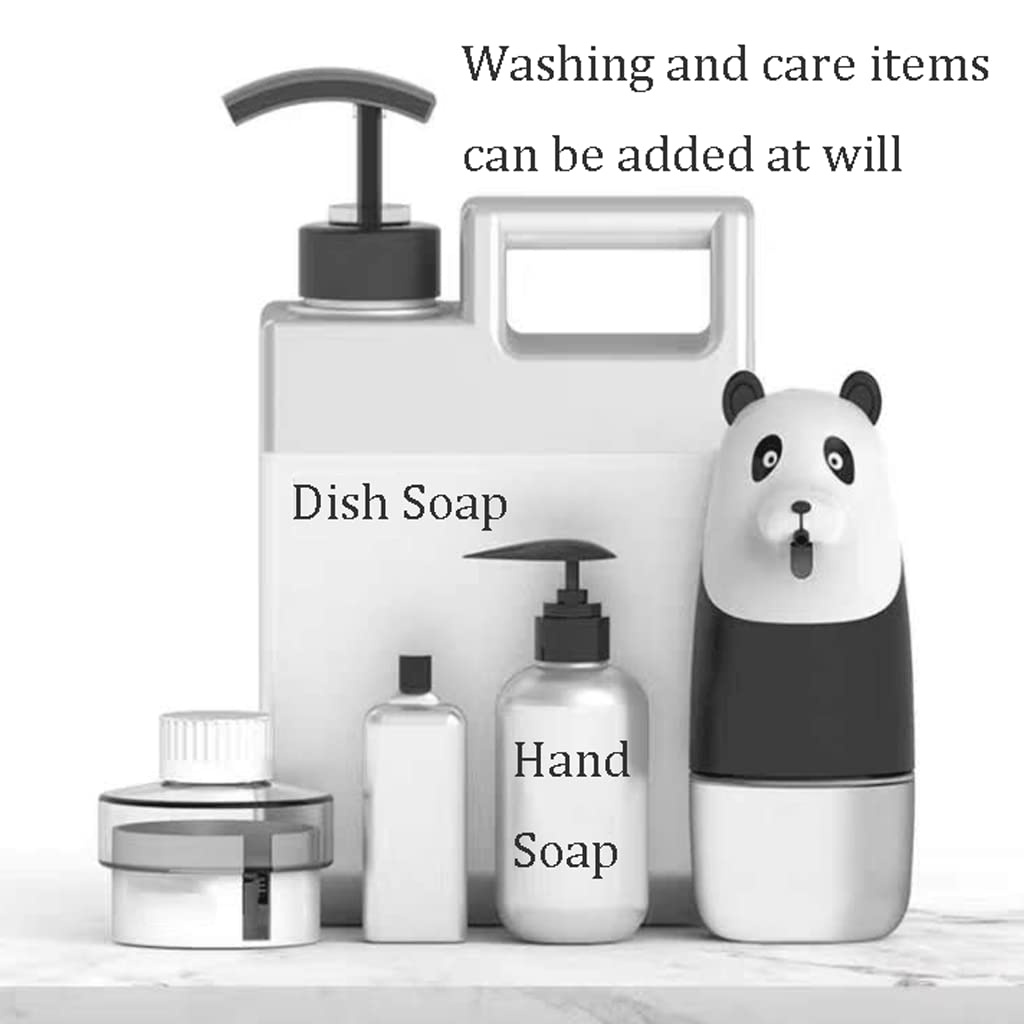 Durable Wall Mount Automatic Soap Dispenser with Tray,Cute Panda Shape,Smart Fast Induction Hand Sanitizer Machine with Infrared Sensor Replacement