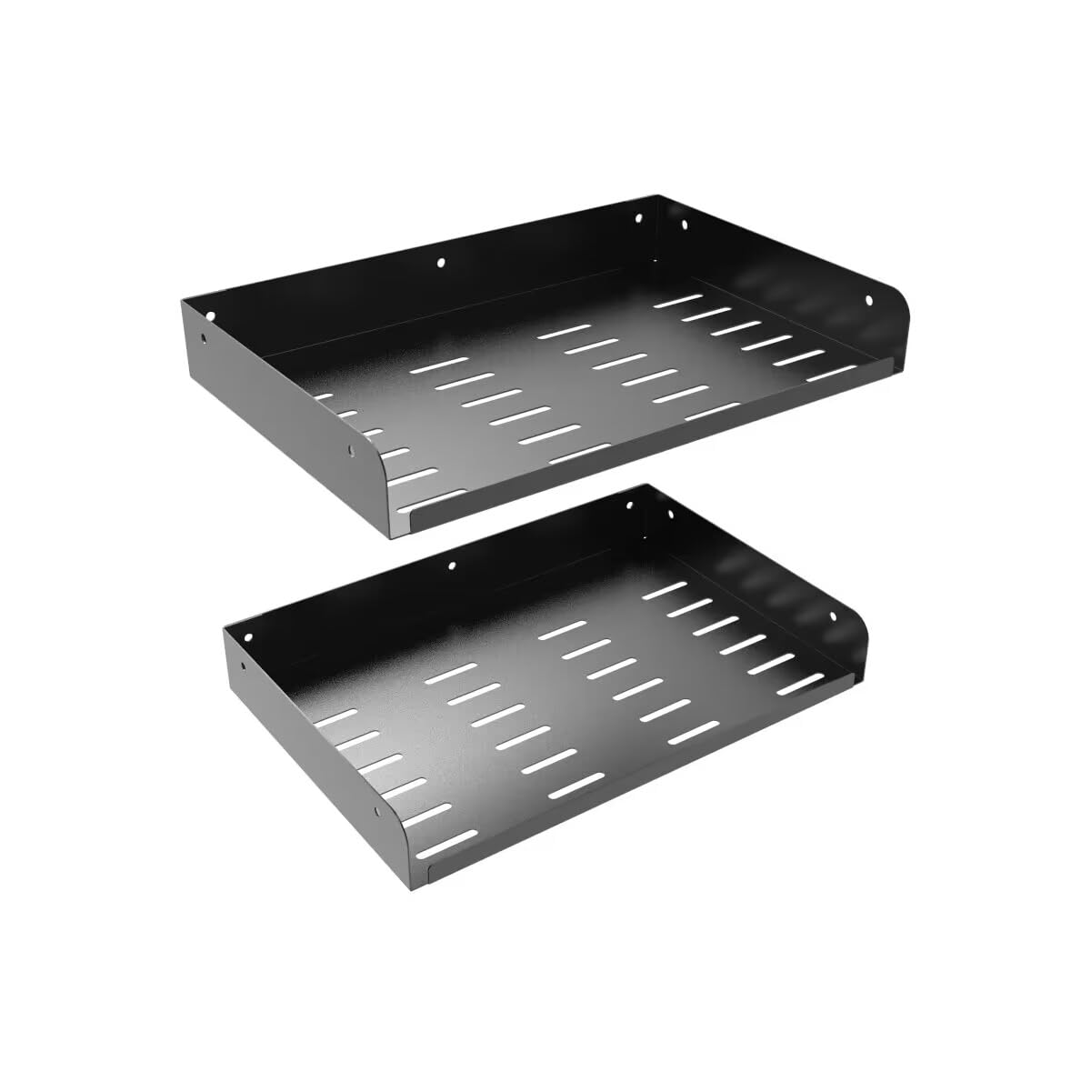 JINGCHENGMEI 2 Pcs of Floating Metal Wall Shelf Steel Heavy Duty Modern Shelf Bracket 12"*8" Deep for Console, Gaming