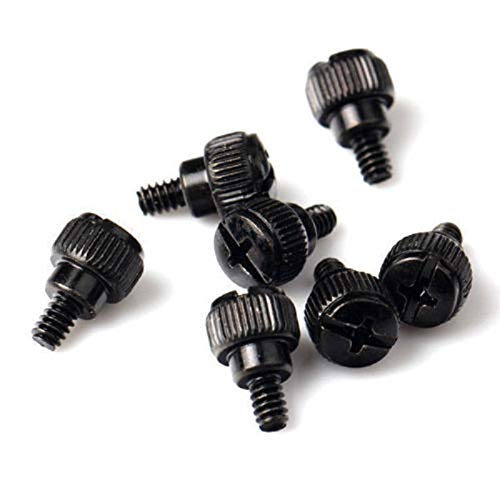 MOBEBI Knurled Screw,50pcs Black/Sliver Desktop Computer Case Thumb Thumbscrews Screws 6#-32 * 5 PC Qualified (Color : Black) (Color : Black)