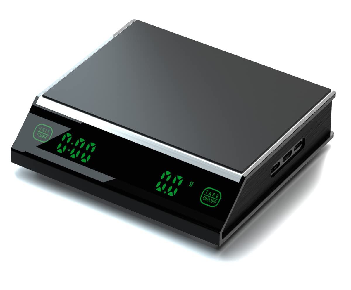 Food Scale 3000g / 0.1g Rechargeable Kitchen Scale Digital Coffee Scale with 3 Modes, Timer, LED Display, Pour Over Drip Espresso Scale for Baking Cooking Coffee Jewelry Mini Scale (Black)