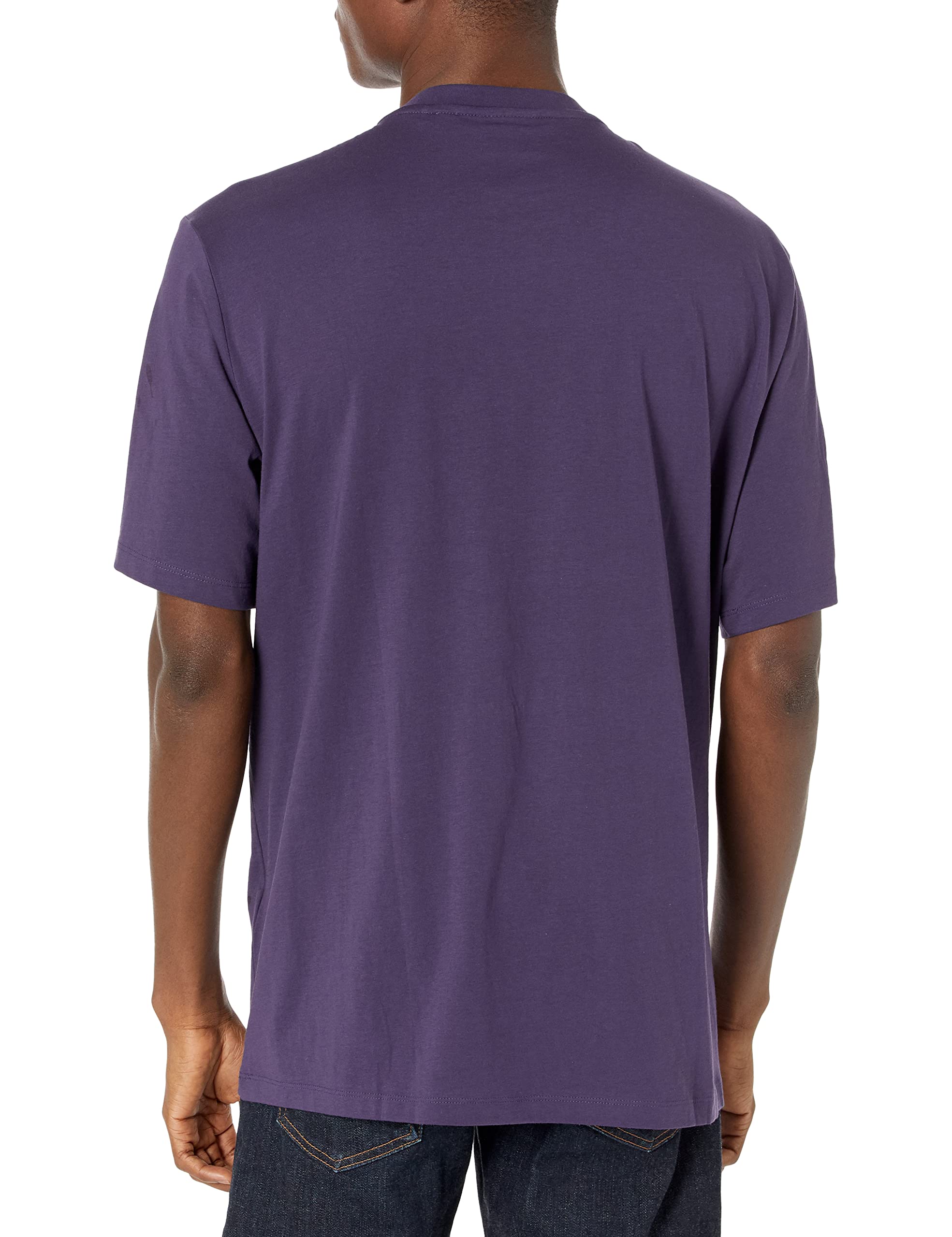 HUGO Dolive Crew Neck Logo Box Jersey T-Shirt Plum Purple