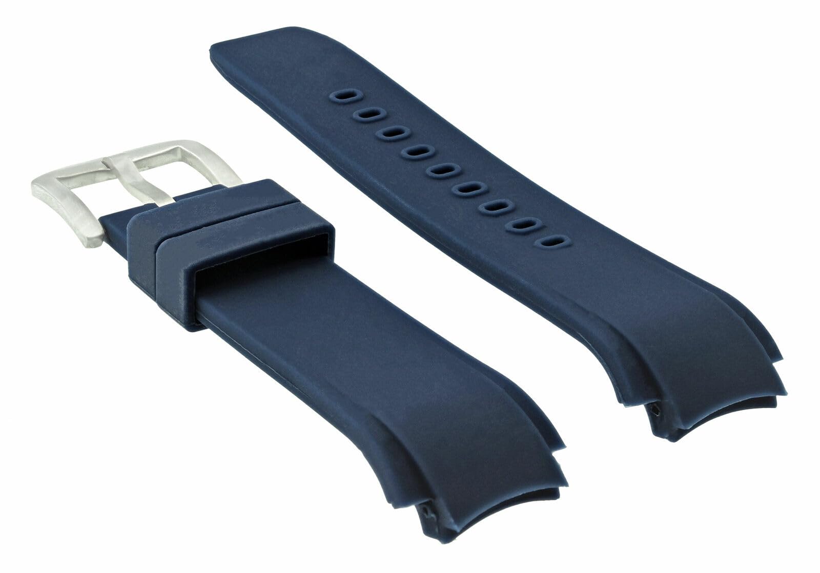 Ewatchparts SILICONE RUBBER BAND STRAP COMPATIBLE WITH IWC 35380 353804 DUAL CROWN AQUATIMER BLUE