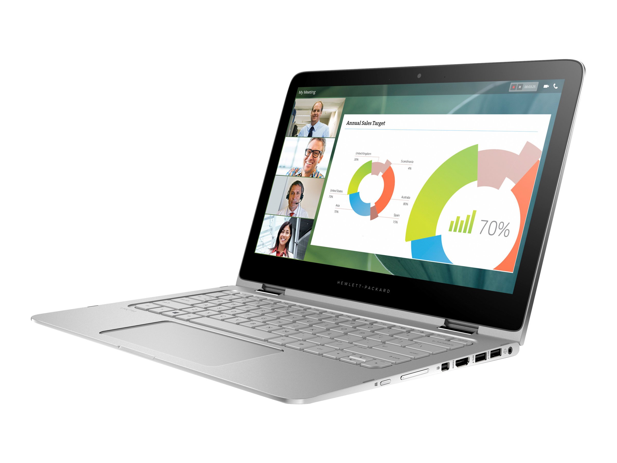 HP Spectre Pro x360 G2 13.3-in FHD (1920x1080) - Intel Core i7-6600U 2.60GHz - 8GB RAM - NVMe M.2 512GB SSD - Windows 10 Pro 64-Bit - Webcam - Touchscreen - Bluetooth - Fingerprint Reader (Renewed)