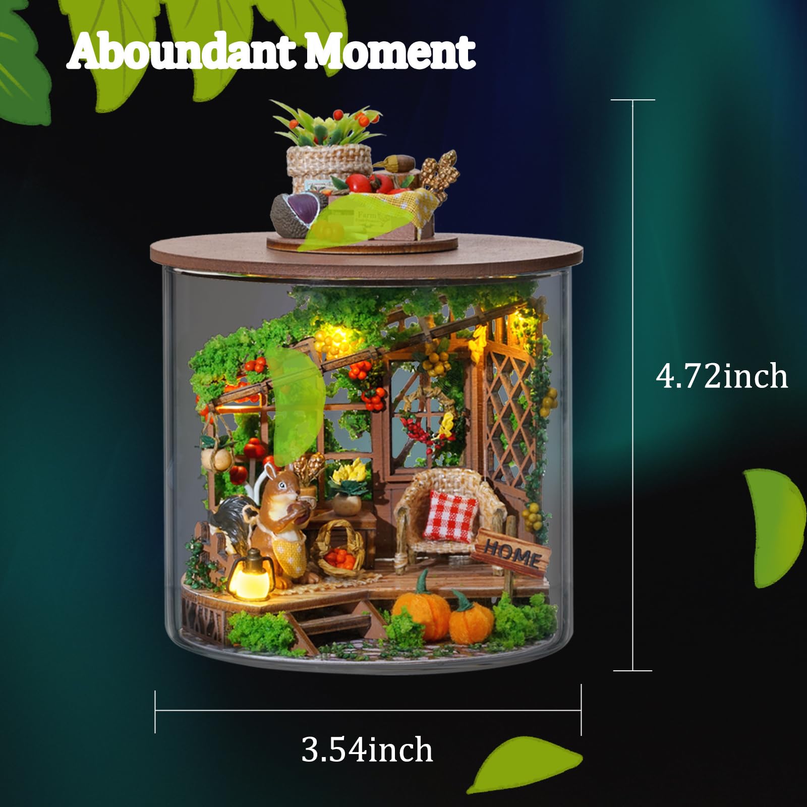 Flever Dollhouse Miniature DIY House Kit Creative Room Dream Bottle Series with Furniture for Romantic Valentine's Gift (Time Magic)