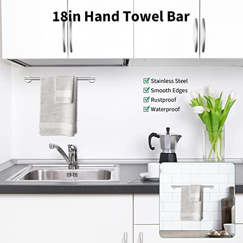 Newfun 10Pcs Brushed Nickel Bathroom Hardware Set - Includes 24&18inch Towel Bar, Robe Hook, Toilet Paper Holder, 2 Pack 5 Piece Bathroom Accessories Set Stainless Steel Wall Mounted