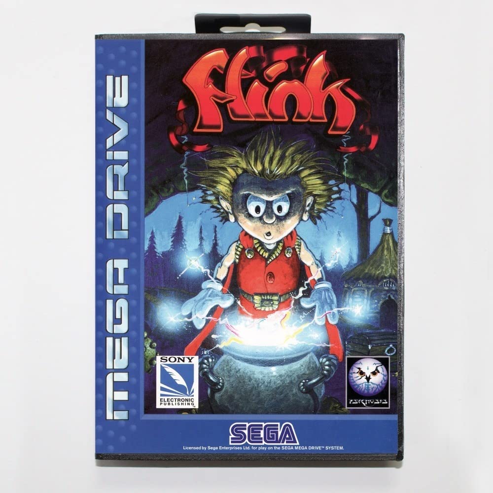 Flink Game Cartridge 16 Bit MD Game Card With Retail Box For Sega Mega Drive For Genesis (Black)