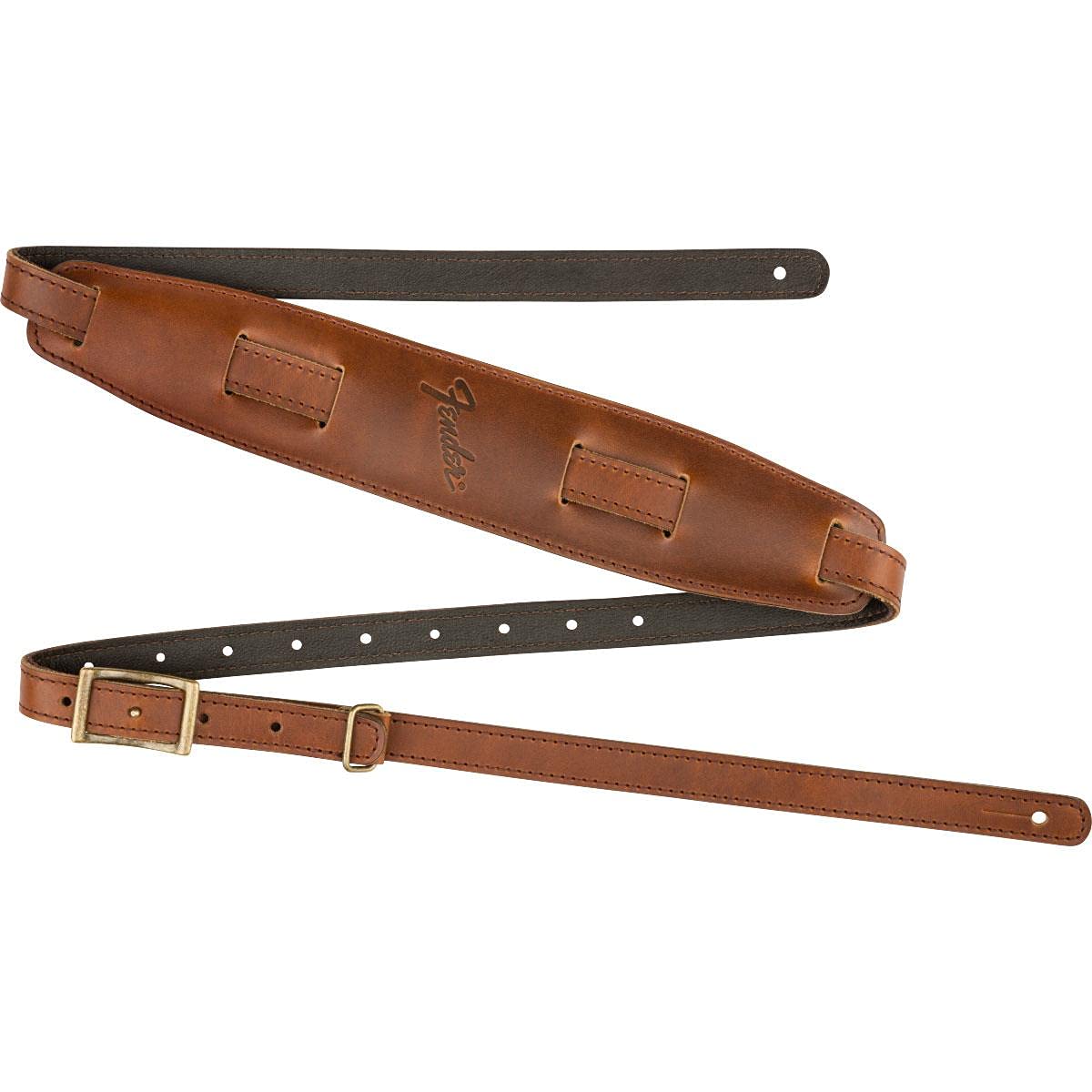 Fender Mustang Saddle Guitar Strap, 2.25in, Cognac, Standard