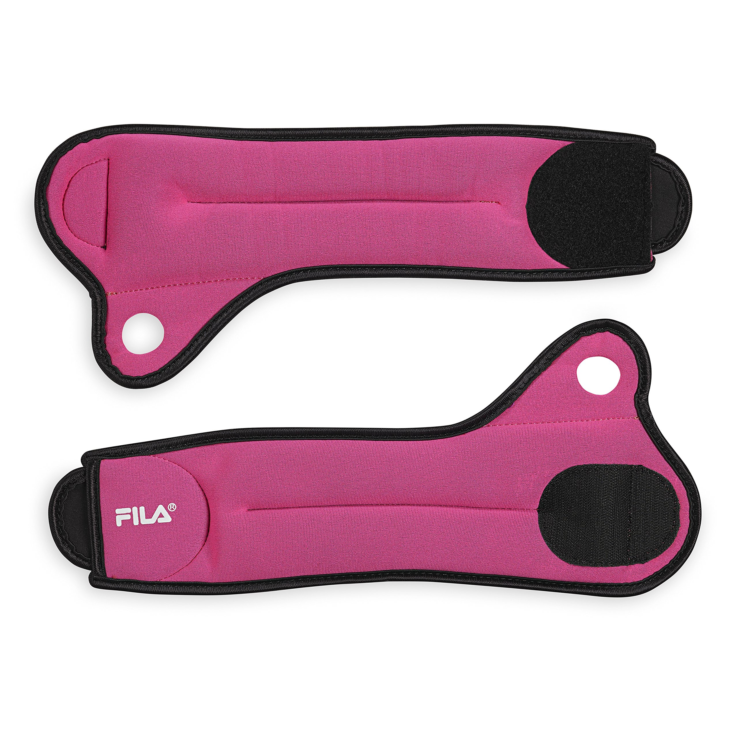 FILA Accessories Wrist Weights Set for Women/Men - 4lb Set (2 Pounds Each) - Adjustable Straps for Home Workout Exercise, Walking, Running, Strength Training, Weight Lifting, Yoga, pink