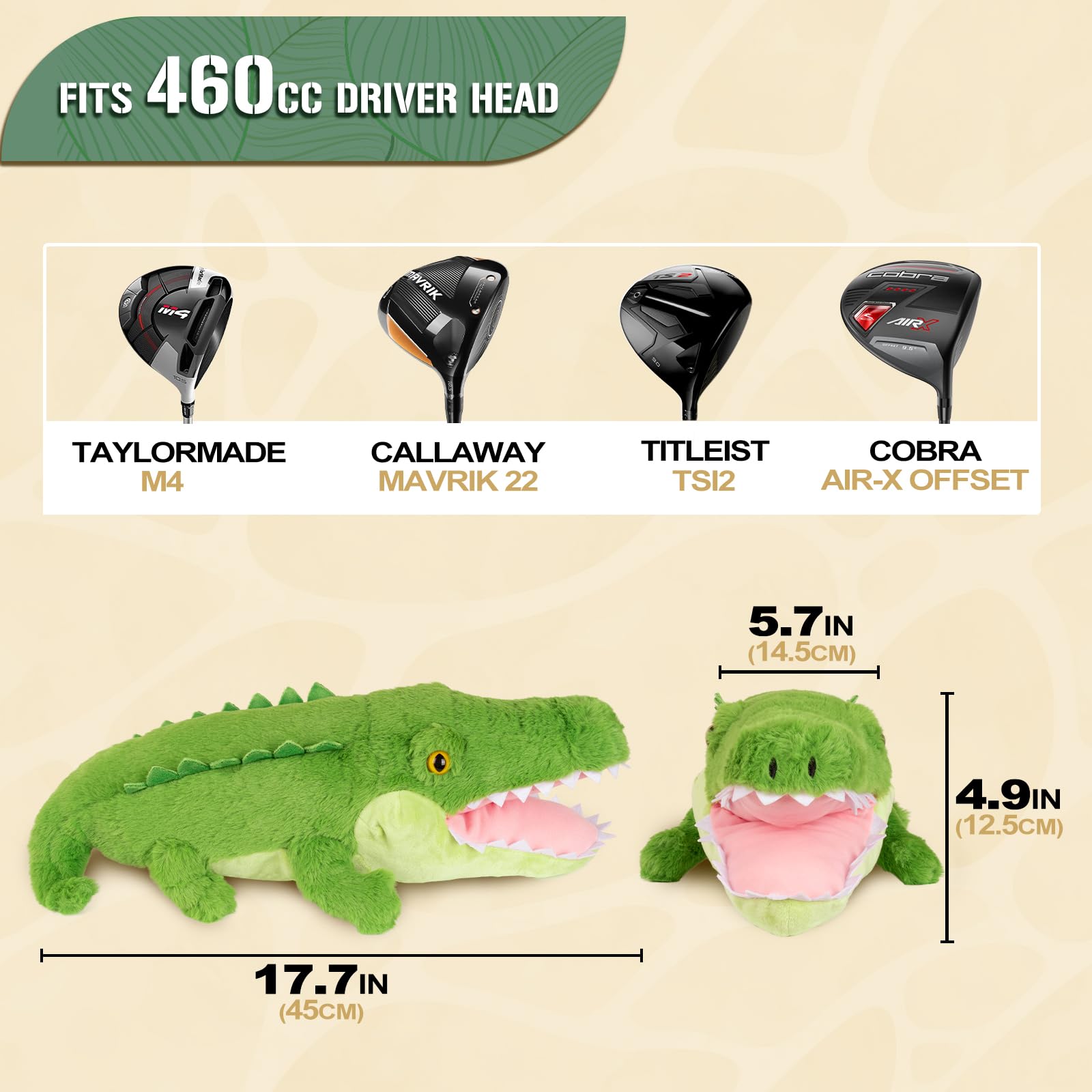 Funny Golf Headcover, Animals Plush Driver Headcover Hybrid Headcover, Golf Head Covers Gift for Men Women (Gopher-for Driver)