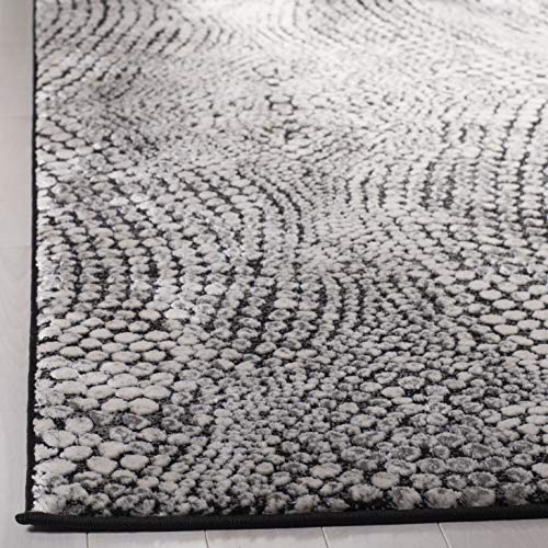 SAFAVIEH Lurex Collection Runner Rug - 2' x 8', Black & Light Grey, Modern Abstract Design, Non-Shedding & Easy Care, Ideal for High Traffic Areas in Living Room, Bedroom (LUR185Z)