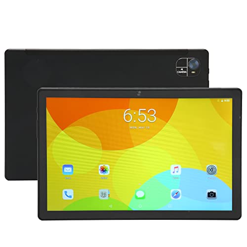 FOLOSAFENAR Tablet PC, 2 in 1 8 Core CPU 1920x1200 IPS 12GB RAM 256GB ROM 10.1 Inch Tablet 12MP Front 24MP Rear with Keyboard for Watching for Android 11.0 (Black)