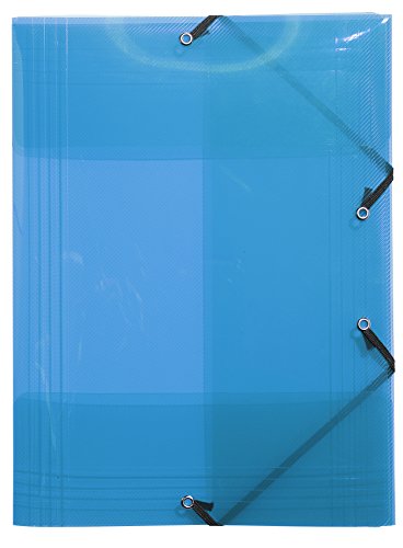 Exacompta - Ref 56701E - Translucent Polypropylene 3-Flap Elastic Folder - Crystal - Suitable for A4 Documents, 0.5mm Polypropylene - Assorted Vibrant Colours (Pack of 5)