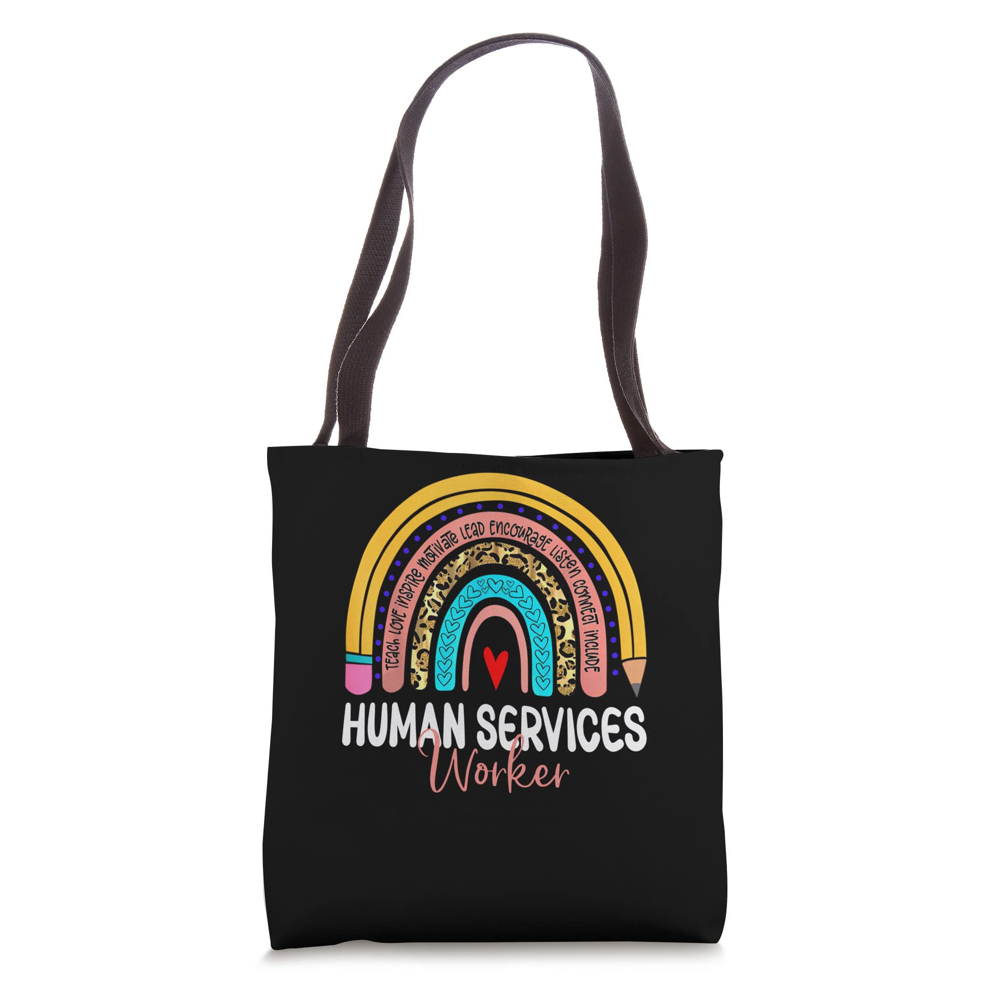 Human Services Worker Leopard Rainbow Healthcare Doctor Work Tote Bag