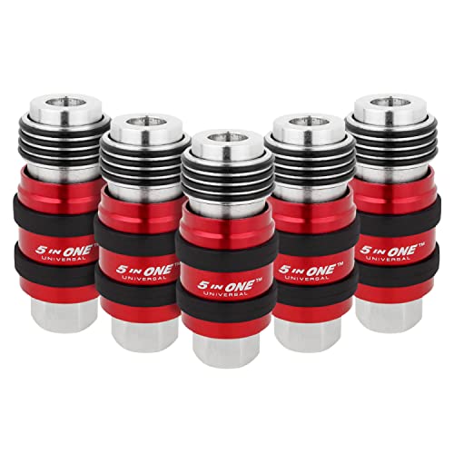 Milton 1750 Safety Exhaust Coupler, 1/4" body, 1/4" FNPT (Pack of 5) Red