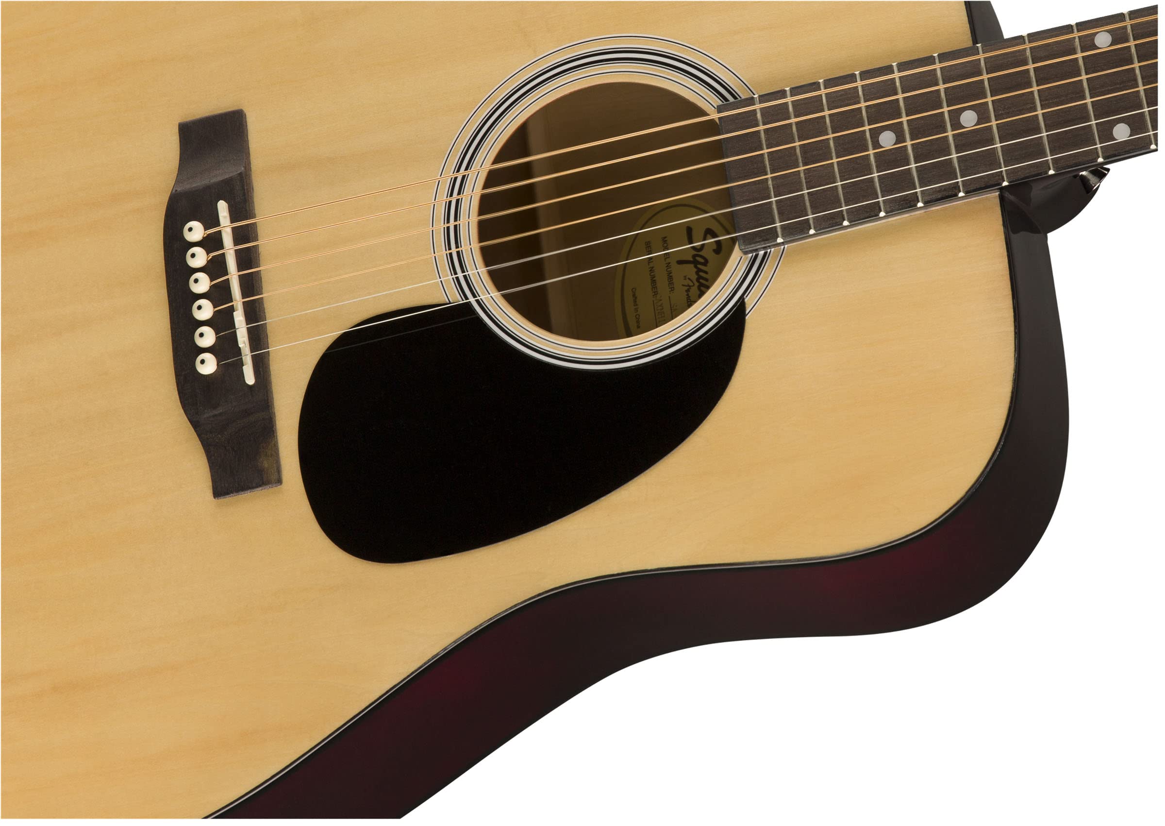 Fender Squier Dreadnought Acoustic Guitar - Natural Bundle with Gig Bag, Strap, Strings, Picks, Fender Play Online Lessons, and Austin Bazaar Instructional DVD