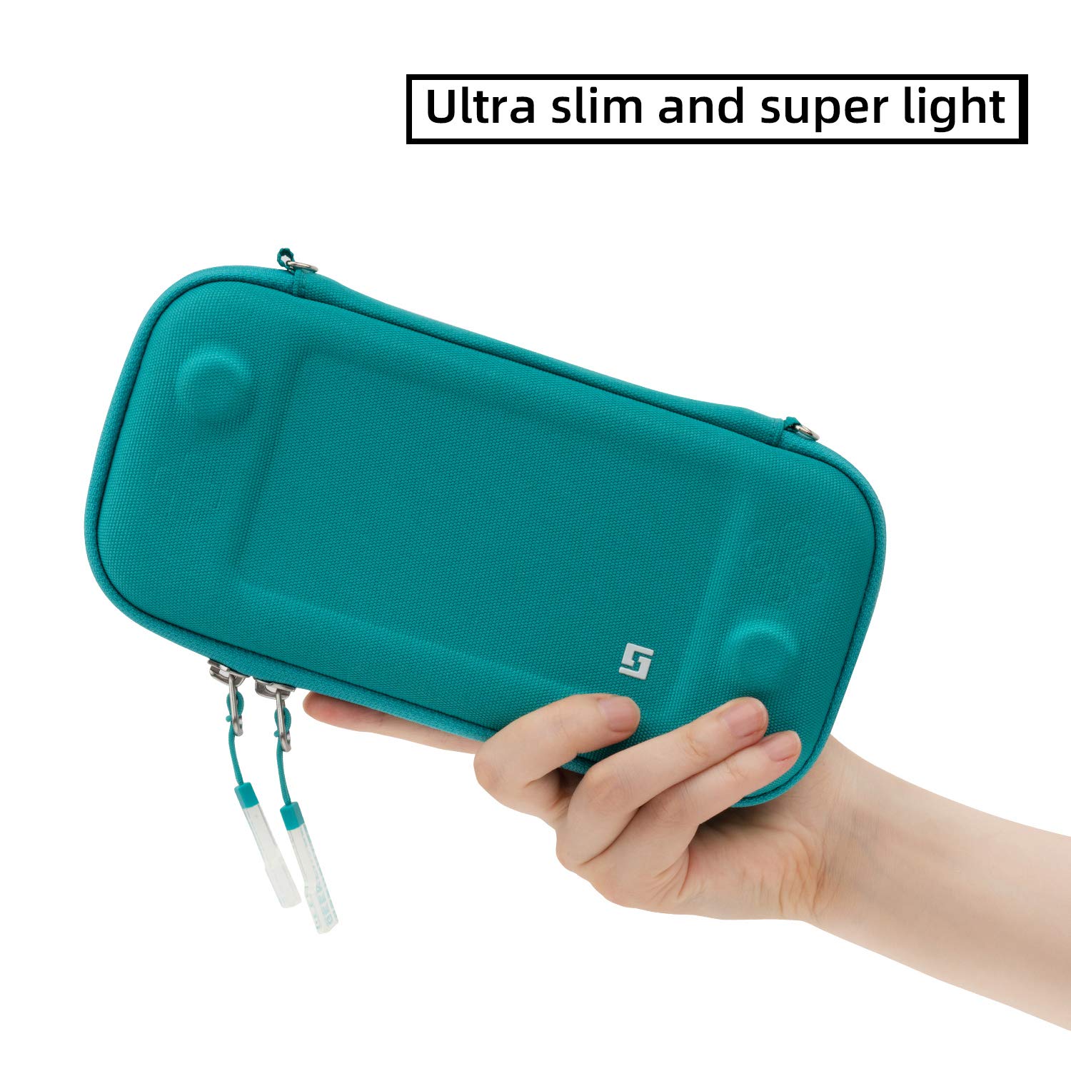 GeekShare Slim Carry Case Compatible with Nintendo Switch Lite, Protective Portable Carrying Case with Removable Hand Strap,Travel Storage Hard Shell with 8 Game Cartridges (Green)