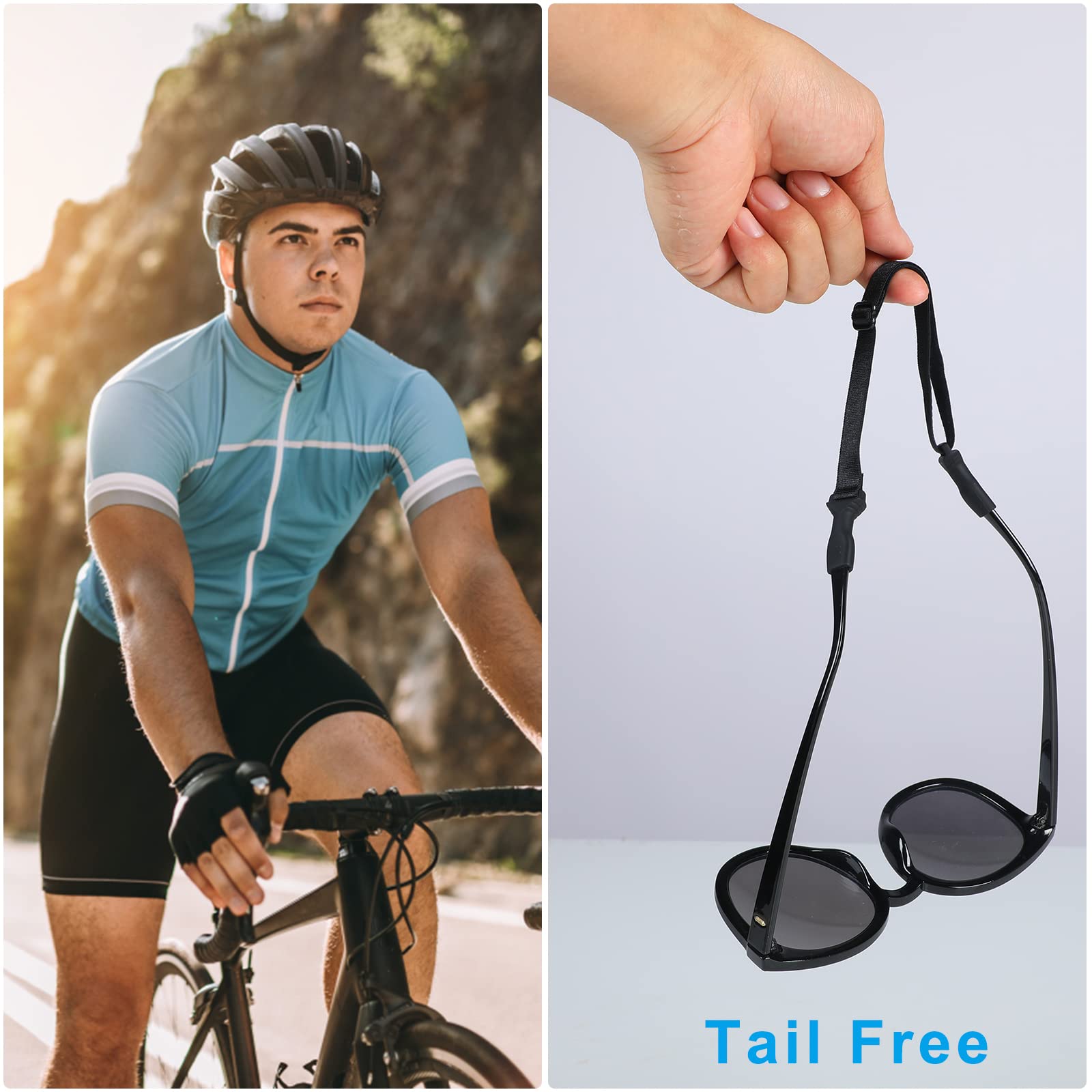 HDZW 4pcs Adjustable Glasses Strap - No Tail Anti-Slip Eyeglasses Strap - Sports Sunglasses Strap - Eye Glasses Holders Around Neck for Men, Women, and Kids - Secure and Comfortable Eyewear Retainer