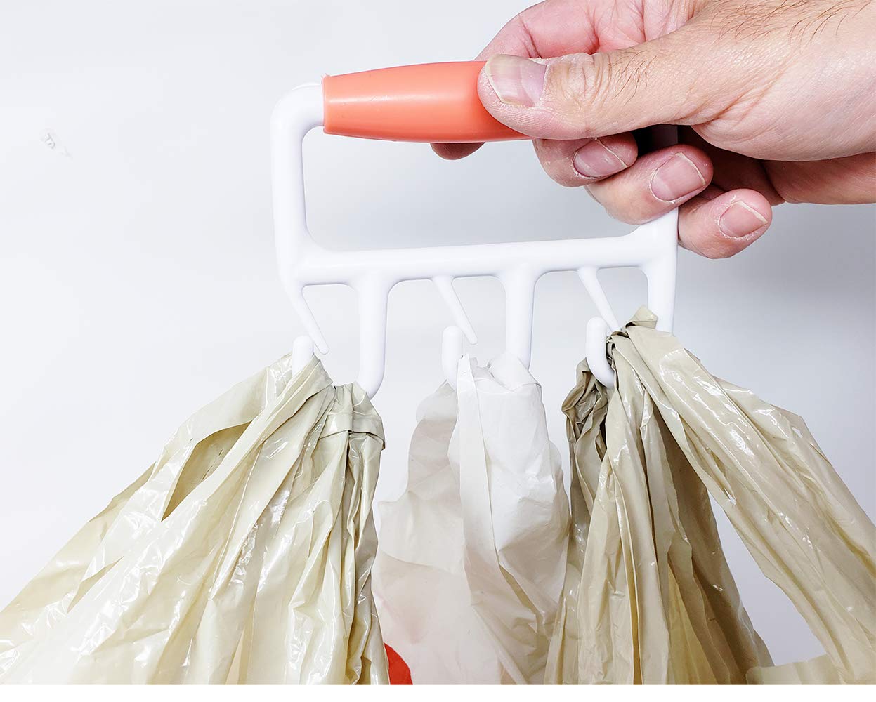 Grocery Bags Ergonomic Handle | Carrier Helper Grip Multiple Shopping Bag 3 Each Holder ( 4 Pack)