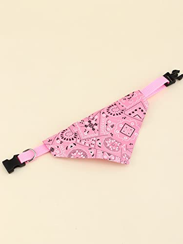 Milumia Pet Floral Print Dog Bandana Adjustable Buckle Dogs Scarf Pet Accessories Pink Medium