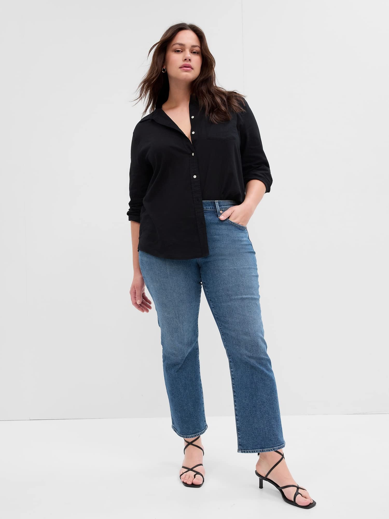 GAP Womens Kick Flare Jeans Medium WASH 33REG