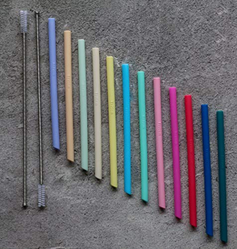 Tegion Mini Short Pinch Test Passed 5.5" Replacement Reusable Toddlers& Kids&Baby Silicone Small Straws for The First Years Take & Toss Spill Proof Straw Cup-Safe Fun for Baby Teething Chewing