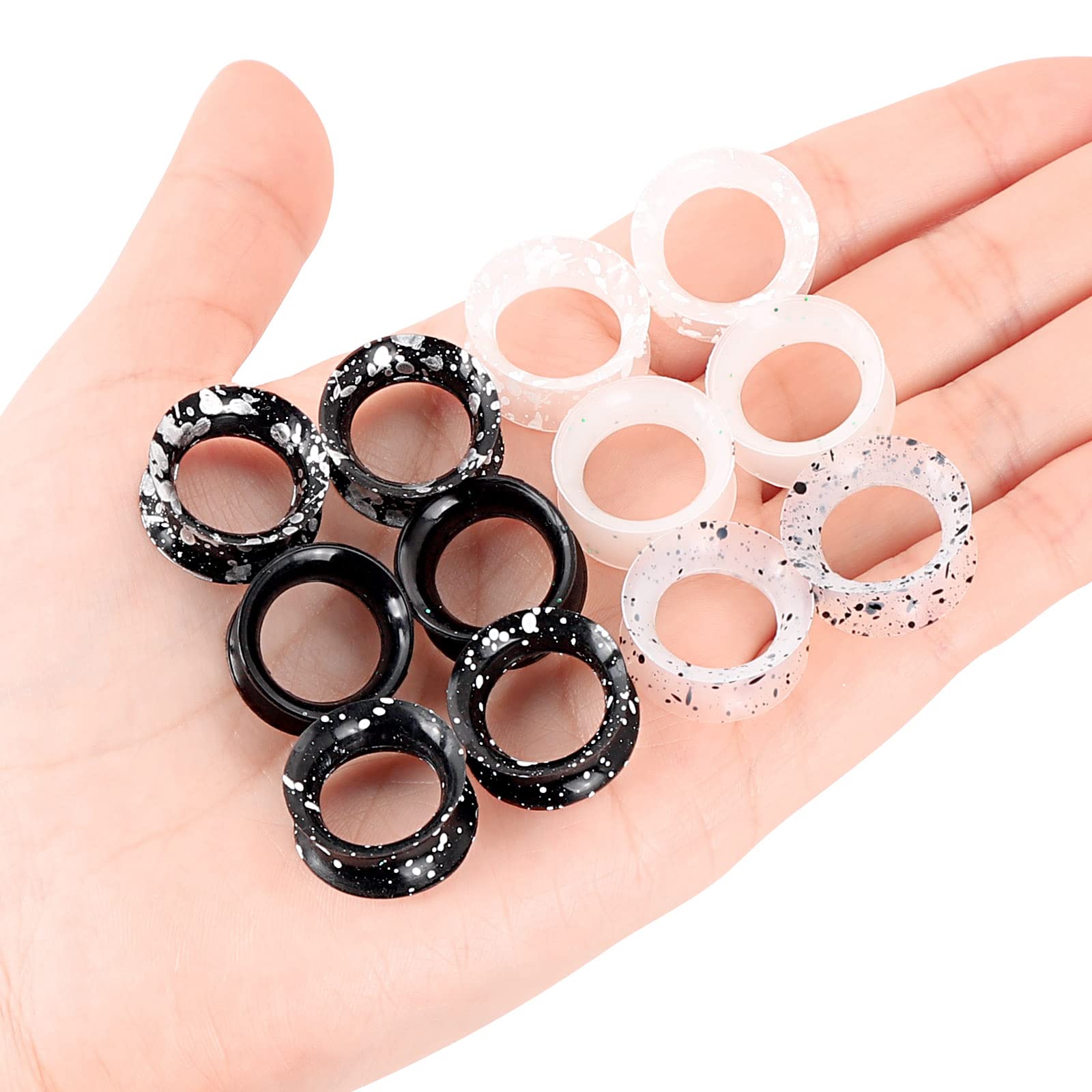 Glupez 12PCS Soft Silicone Ear Gauges Ear Tunnels Thin Silicone Tunnels Silicone Ear Plugs Double Flared Flexible Ear Expander Tunnel Ear Stretching Earrings 3/4nch 20MM