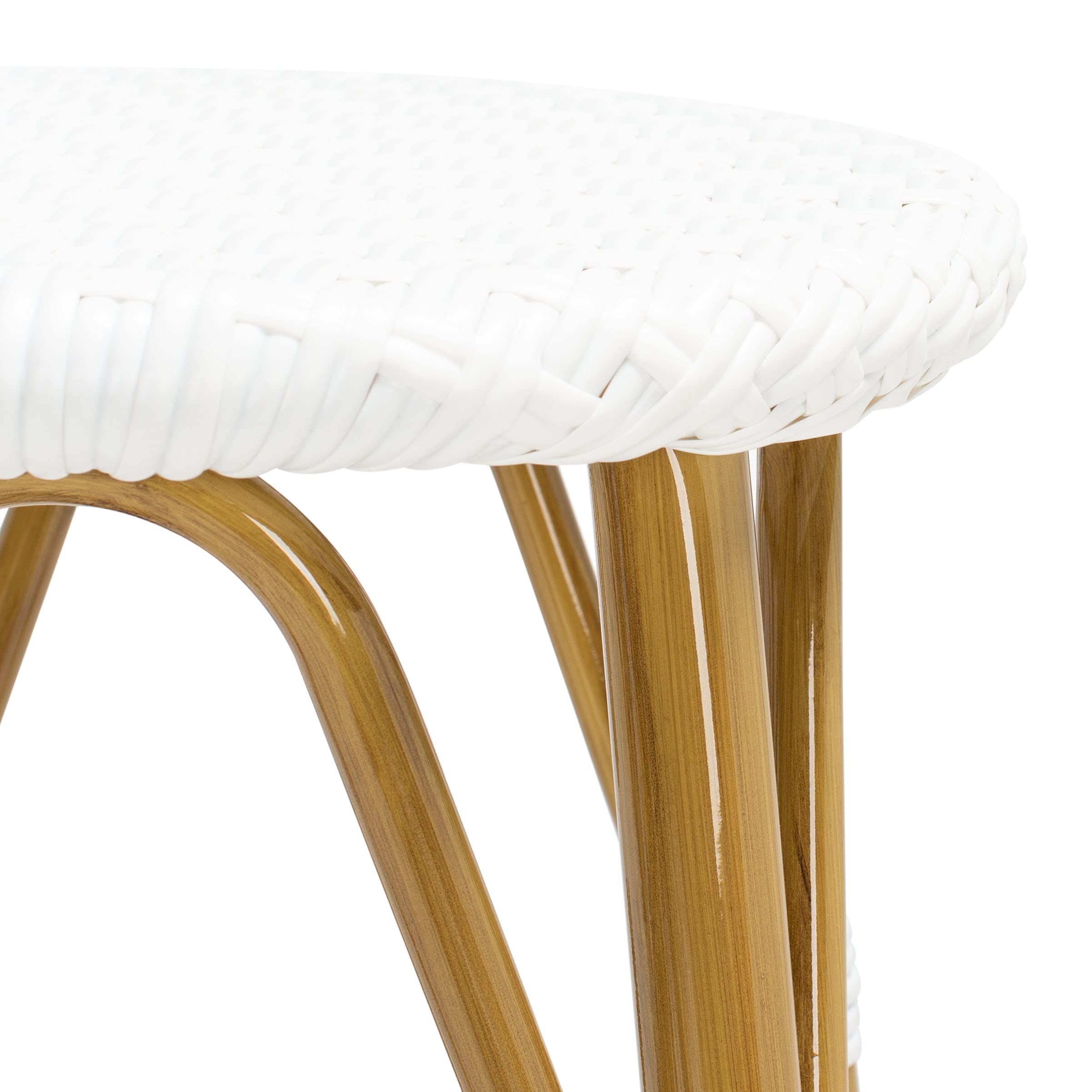 SAFAVIEH PAT4018C Outdoor Collection Kelsey White 30-inch Bar Stool
