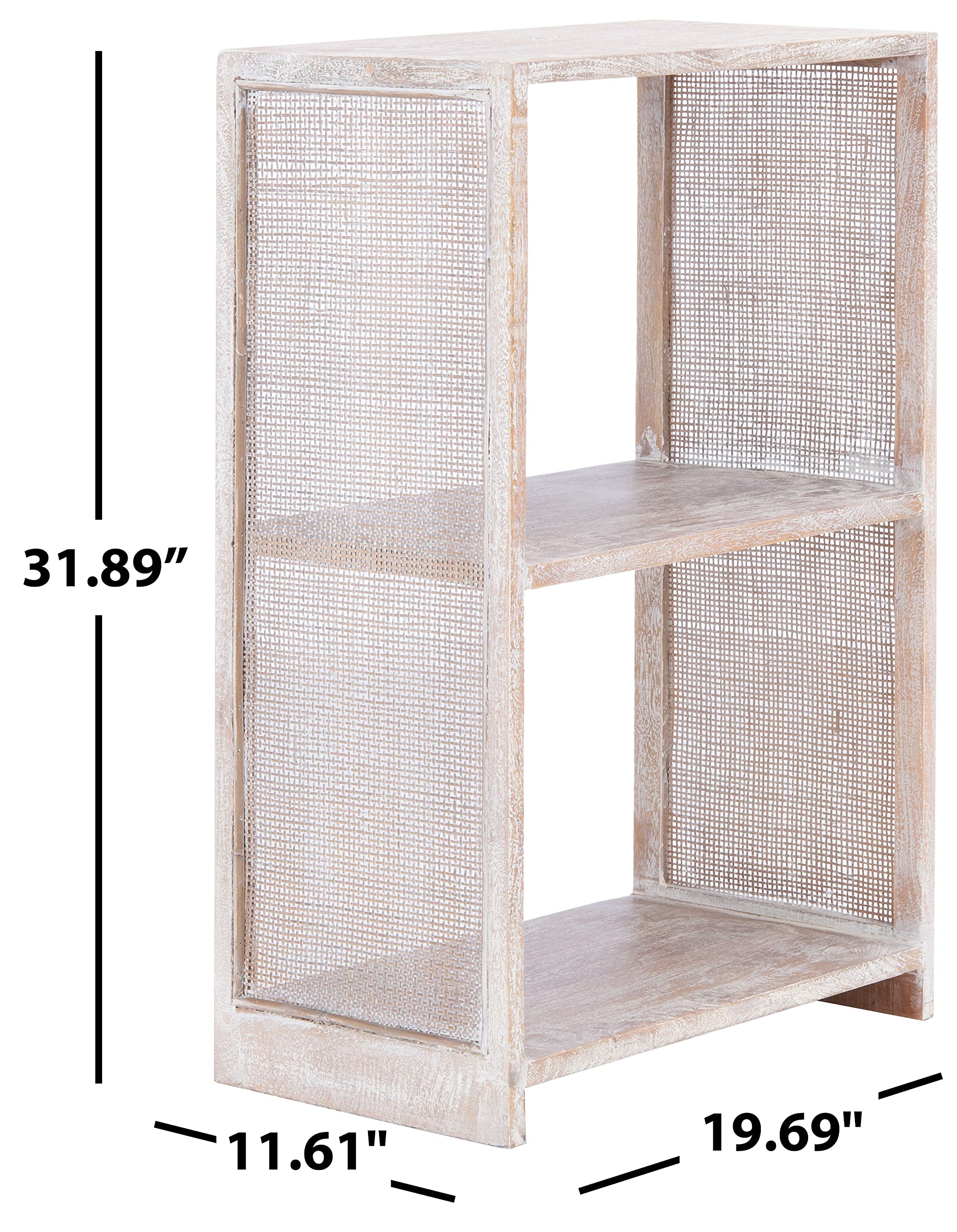 SAFAVIEH PAT4011C Outdoor Kylie White Rattan Bistro Table