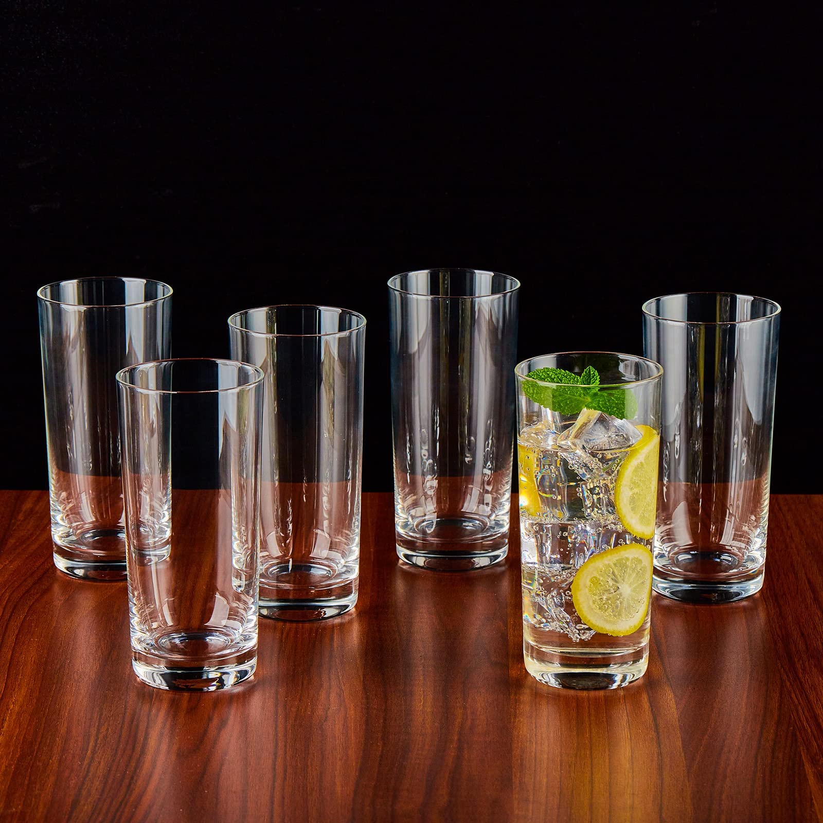 Heat-Resistant Drinking Glasses Set of 6 Double Fashioned Glass Lowball Tumblers 16oz Made From Premium Borosilicate All Crystal-Clear Water Cups, Mixed Drinkware For Daily Use - CL Count (Pack 1)
