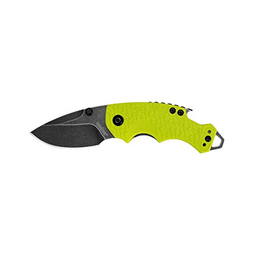 Kershaw Shuffle Lime (8700LIMEBW) Multifunction Pocket Knife; 2.4β BlackWash Stainless Steel Blade; K-Texture Grip, Liner Lock, Reversible Deep-Carry Pocketclip, Screwdriver, Bottle Opener; 2.8 OZ